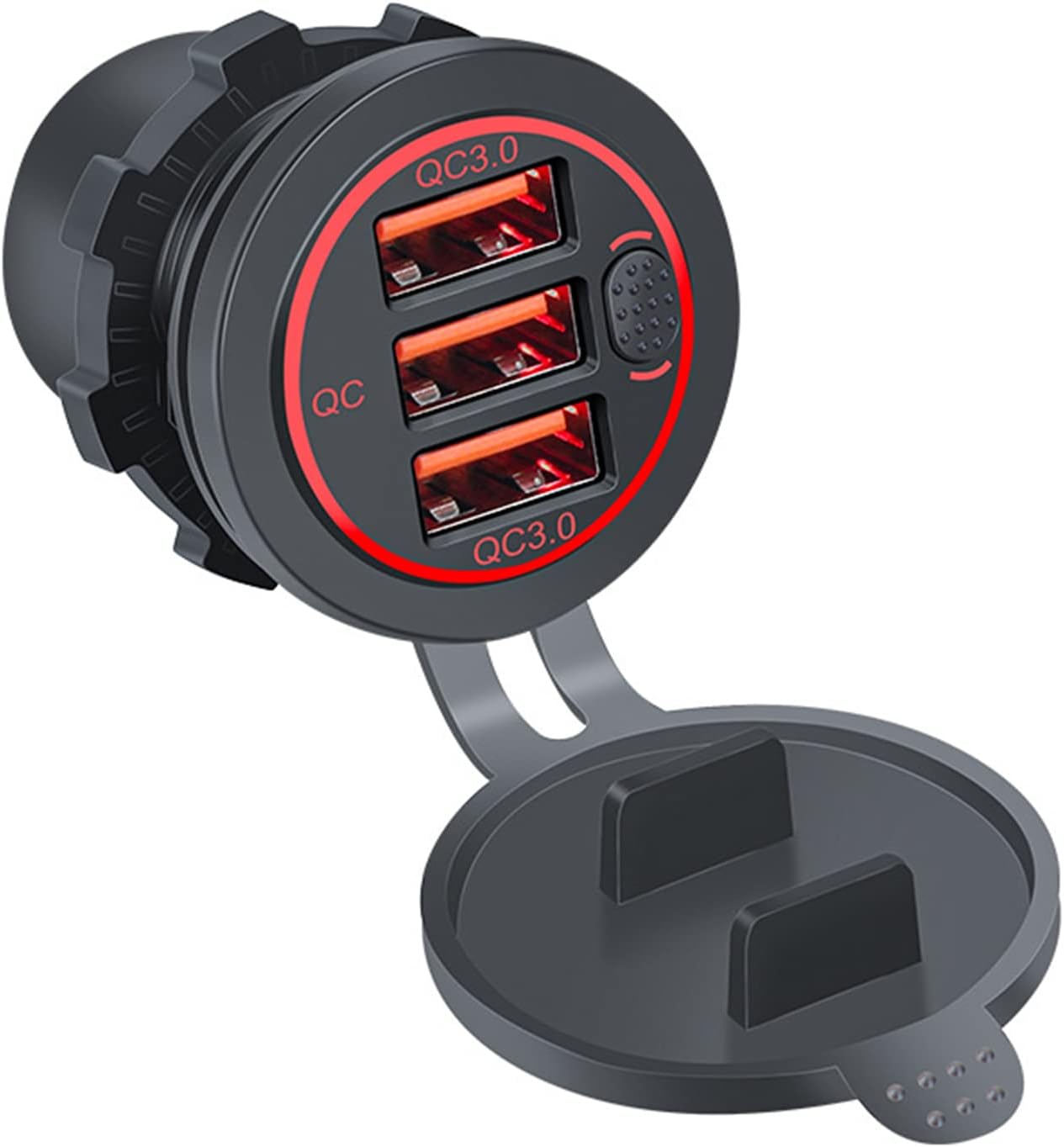 شارژر 3 پورت USB گرد QC 3.0 توکار - فروشگاه لوکس کمپر