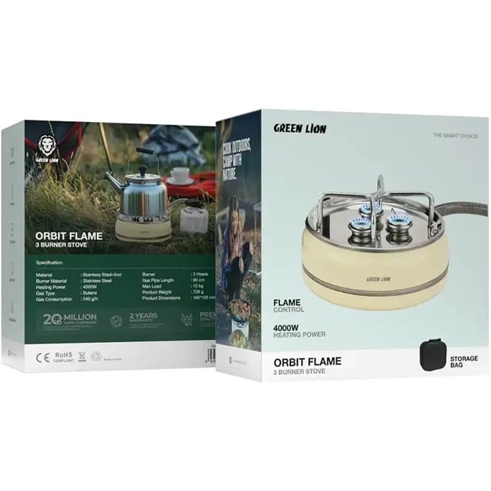 اجاق گاز سفری GREEN LION Orbit Flame 3 Burner Stove - فروشگاه لوکس کمپر